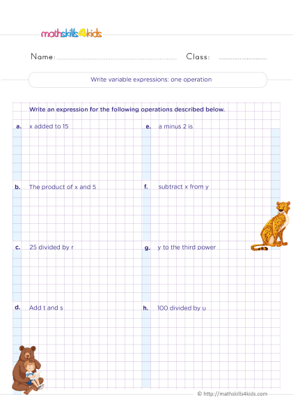 Index of /5th-grade/worksheets/22.variable-expressions